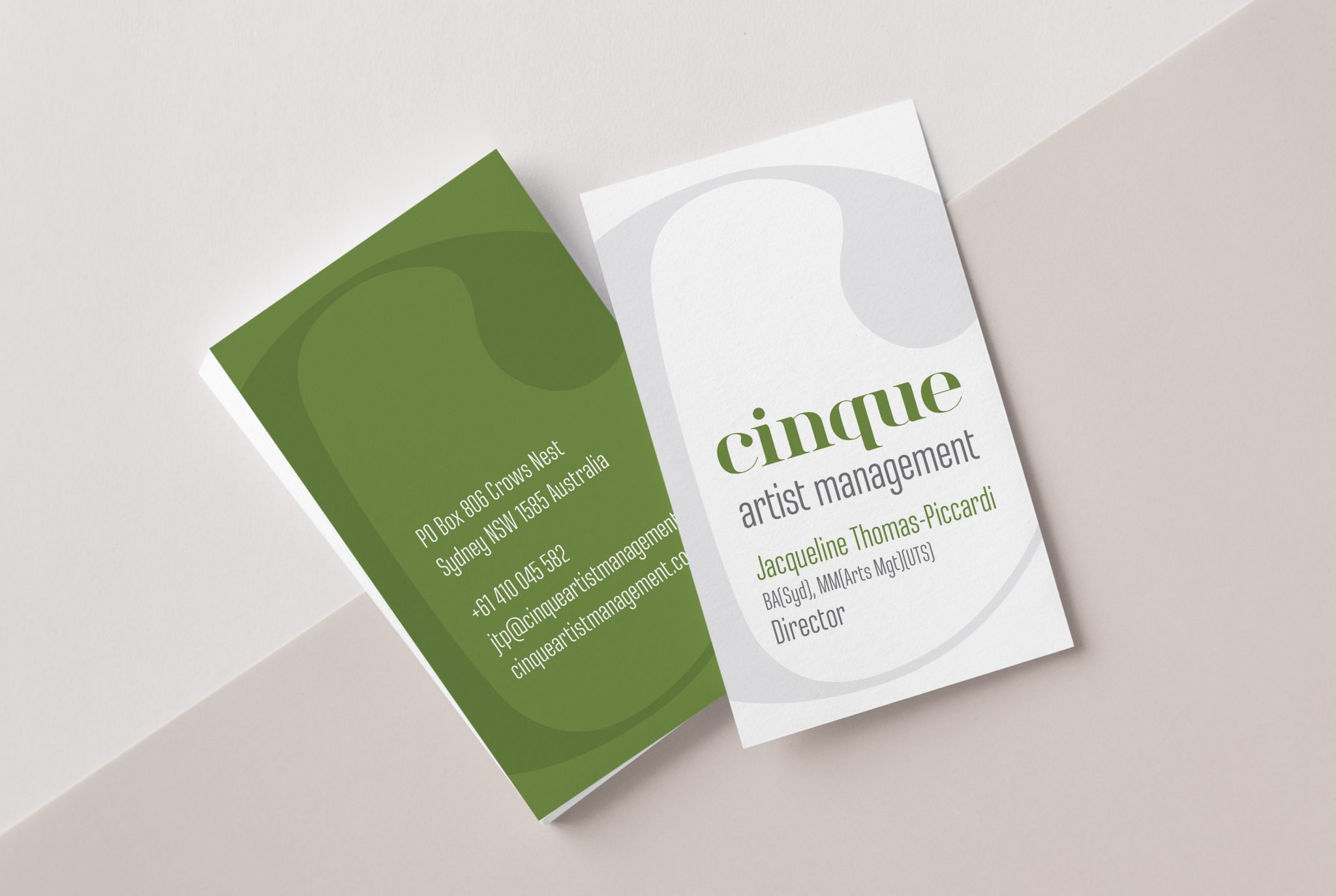 Cinque – logo and business cards – Jo Yuen Design